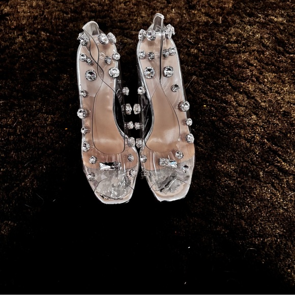 Shoes | Clear Crystal Platform Pumps Shien | Poshmark